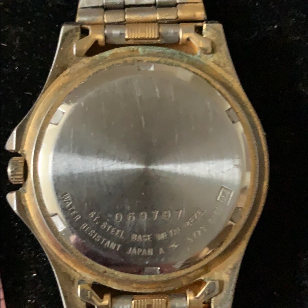 Swanson Watch 2tone Men’s Watch Black Face Guc 9” - Gem